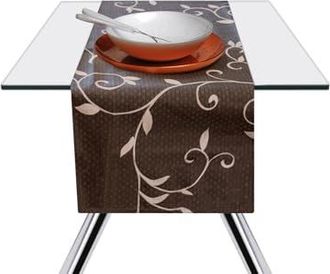 Excelsa Gestreift Runner, Baumwollmischung, grau, 140x45x0.2 cm