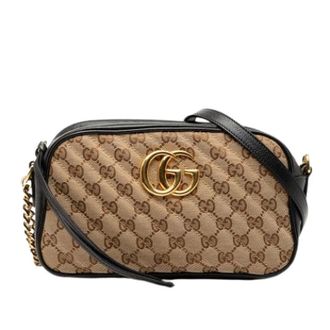 Gucci Sac bandouli&egrave;re matelass&eacute; en toile Pre-owned - Femme - Pre-owned - Beige - Taille: ONE Size