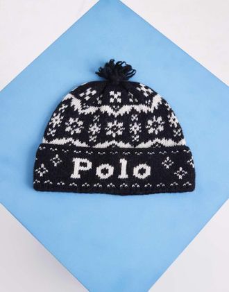 Polo Ralph Lauren bonnet de f&ecirc;tes &agrave; grand logo noir