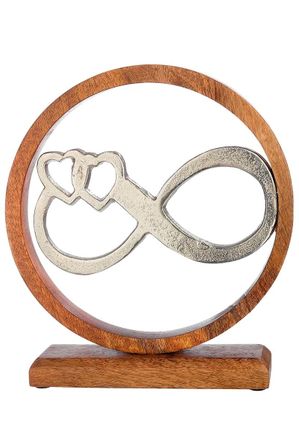 Gilde Liebe unendlich Unendlichkeit Mango Holz Herzen Hochzeit Breite Circa 26 cm H&ouml;he Circa 28 cm