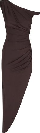 Elisabetta Franchi Femme, Robes, Brun, Taille: 42 FR Robe en jersey cr&ecirc;pe avec bretelle bijou