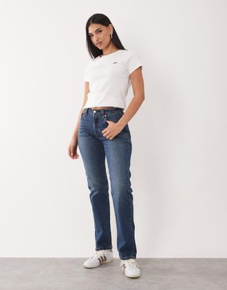 Levi's 501 Hourglass - Jean droit taille haute - Bleu moyen d&eacute;lav&eacute;