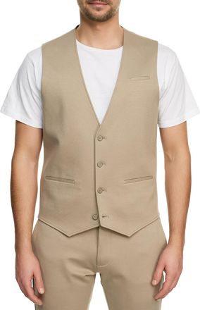 JEFF Herren JFEzra Weste mit Viskose-Anteil | Anzugweste Herrenweste Greige, 58