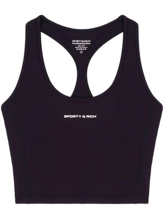 Sporty & Rich débardeur crop à logo imprimé - Noir