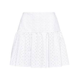 MVP Wardrobe Hohe Taille Wei&szlig;e Sangallo Minirock - - Skirts - Damen - Wei&szlig; - XS