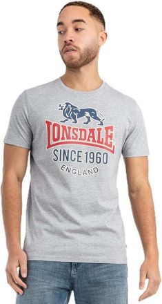 Lonsdale Herren GONFIRTH T-Shrit, Marl Grey/Navy/Red, 56
