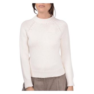 Gran Sasso Femme, Pulls, Blanc, Taille: 38 FR Pull col rond 5 fils
