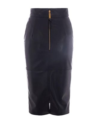Elisabetta Franchi Womens Skirt Nappa-Effect Black Viscose Elastane