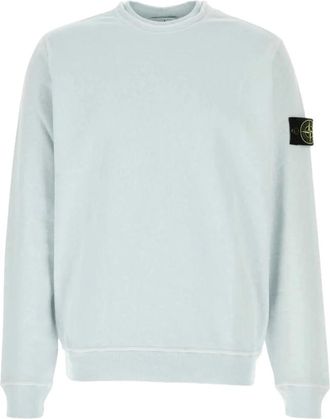 Stone Island Homme, Sweatshirts et sweats &agrave; capuche, Bleu, Taille: S SweaT-shirt Molleton Malfil&eacute; Effet Old