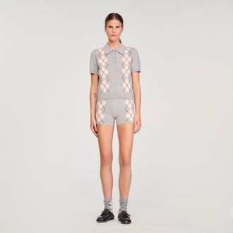 Sandro Pull à losanges et col polo