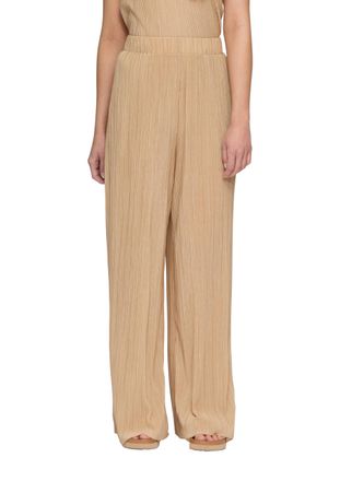 QS by s.Oliver Damen 2147727 Hose mit Plisseefalten, beige 8312, 34