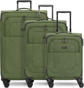 Redolz Koffer-Set 3-teilig f&uuml;r Damen & Herren | leichte & stabile Reise-Trolleys, hochwertiges Softcase, 4 Doppelrollen & TSA-Schloss |erweiterbar mit Dehnfa