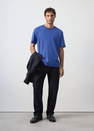 Mango T-shirt regular fit 200 g/m&sup2; bleu encre - Homme - XXL - MANGO MAN