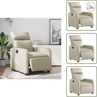vidaXL Relaxsessel Elektrisch Creme Kunstleder - Fernsehsessel - Relaxsessel - Elektrischer Sessel - Komfortsessel - Lounge Chair