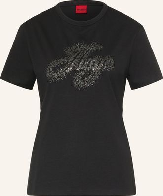 HUGO BOSS Hugo T-Shirt Damacia Mit Schmucksteinen schwarz