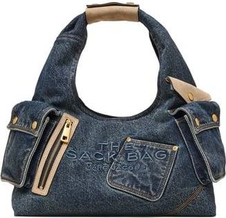 Marc Jacobs Sac The Denim Suede Cargo en coton