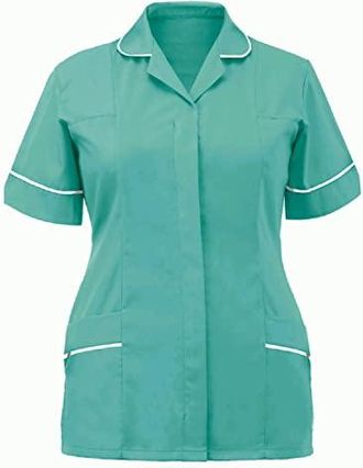 Generic Tunique M&eacute;Dicale Femme Col en V Manche Courte Blouse Infirmiere Uniforme De Travail Haut Et Pantalon Tenue Aide Soignante Professionnelle Esth&eacute;Ticienn