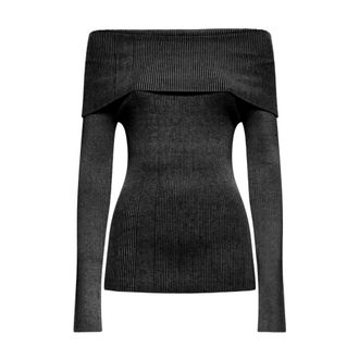 Silvian Heach Rippstricktop mit freien Schultern - - Knitwear - Damen - Schwarzk - M