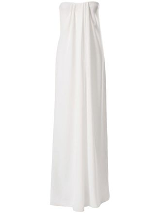 Carolina Herrera robe-bustier longue à design drapé - Blanc