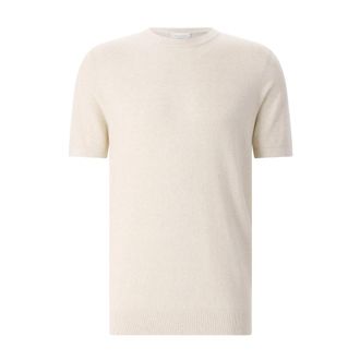 Profuomo Leinen-Baumwoll-T-Shirt - - Tops - Herren - Beige - L