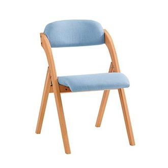 SoBuy Chaise Pliante Bois Rembourrée Ergonomique - Chaise de Cuisine et de Bureau Compacte pour Salle à Manger ou Salon, pour Petits Espaces, Bleu FST92-BL