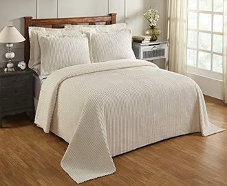 Better Trends BSASPTWIV Tagesdecke, Baumwolle, elfenbeinfarben, Twin Bedspread