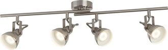 Searchlight Barre de 4 Spots focus m&eacute;tal argent satin&eacute; GU10 maxi 50w