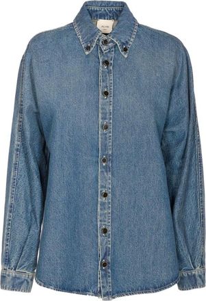 Alysi Femme, Blouses et Chemises, Bleu, Taille: 38 FR Camicia Denim