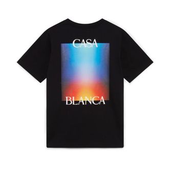 Casablanca Homme, Tops, Noir, Taille: XL T-shirt en Coton Noir avec Logo