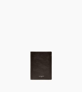 Le Tanneur Grand portefeuille vertical zipp&eacute; 2 volets Lucien en cuir huil&eacute;