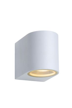 Lucide ZORA-LED - Wandstrahler/Wandleuchte Innen/Au&szlig;en - LED Dim. - GU10-1x5W 3000K - IP44 - Wei&szlig;