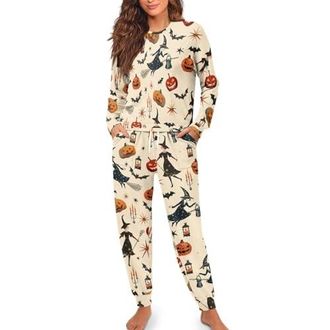 Generic Ensemble de v&ecirc;tements de d&eacute;tente pour femme 2 pi&egrave;ces en coton et lin - Tenue d&eacute;contract&eacute;e ample &agrave; manches 3/4 - Pantalon large taille haute avec poche