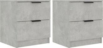 vidaXL Nachttische 2 Stk. Betongrau Holzwerkstoff Vidaxl