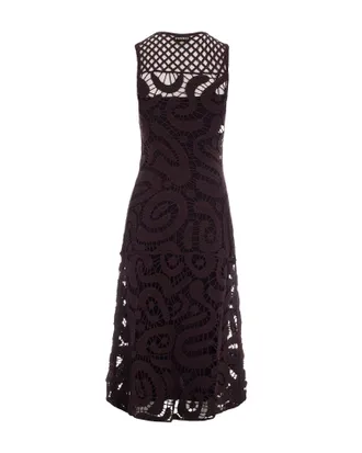 Pinko Womens Dress Bufera Crochet Brown Java Viscose Evening Suits