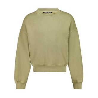 Palm Angels Curved Logo Sweatshirt - - Sweatshirts & Hoodies - Herren - Gr&uuml;n - M