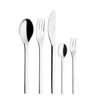 Puresigns ONE Besteckset 68-teilig | Hochwertiges Edelstahl Besteck in poliertem Design | Rostfrei, Sp&uuml;lmaschinen geeignet | Modernes Tafelbesteck f&uuml;r 12 Person