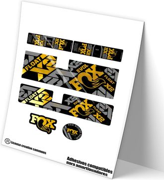 Generico Ref: VP487 Aufkleber, kompatibel mit Sto&szlig;d&auml;mpfern Fox Float X2 Factory und Performance, Factory 2021-22 MTB, Sticker, Aufkleber, Mountainbike-Vinyl. (