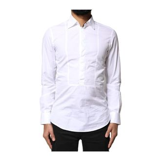 Dolce & Gabbana Klassisches Baumwollhemd - - Shirts - Herren - Wei&szlig; - XS
