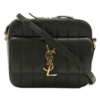 Saint Laurent Pre-owned Vicky Sac Bandouli&egrave;re en Cuir - Femme - Pre-owned - Noir - Taille: ONE Size