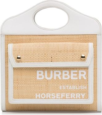 Burberry Hobo Bags - Pocket Raffia Satchel - Gr. unisize - in Braun - f&uuml;r Damen