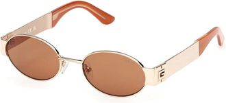Guess unisex, Accessoires, Brun, Taille: 50 MM Iris Oval Metal Lunettes de soleil