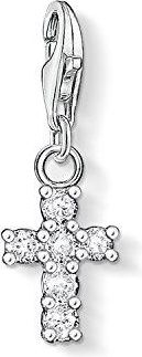 Thomas Sabo Femmes-Pendentif charm Croix Charm Club Argent Sterling 925 Oxyde de Zirconium blanc 0054-051-14