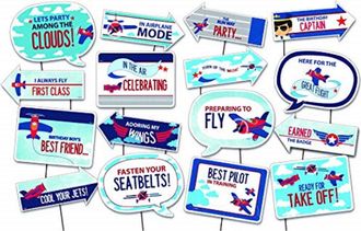 Generic Pilot Photo Booth Requisiten für Kinder/Thema Geburtstagsfeier Photobooth Requisiten und Photobooth von verschiedenen Geburtstagsthemen für Jungen und