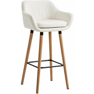 Clp Tabouret de design de jambes en bois rondes et de différentes couleurs sièges de session similaires colore : Blanc