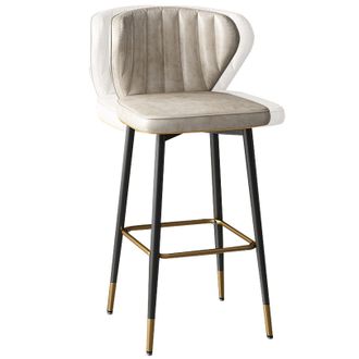 Generic 26/30 Zoll hohe Barhocker mit Kunstlederbezug und Fu&szlig;st&uuml;tze, um 360&deg; drehbare Barhocker f&uuml;r K&uuml;cheninsel, Kneipe, Bistro