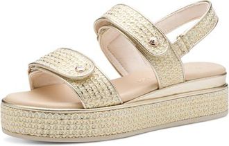 Marco Tozzi Femme Keilsandale 2-28718-44 Sandale cale, Gold Comb, 37 EU