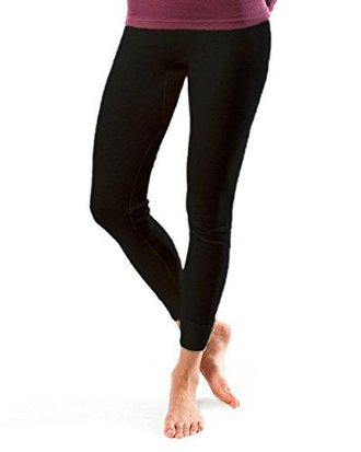 Living Crafts LinvingCrafts 4358 Caleçon long en coton bio pour femme - Noir - W40