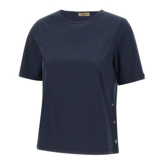 Herno T-Shirt mit Rundhalsausschnitt - - Tops - Damen - Blau - S