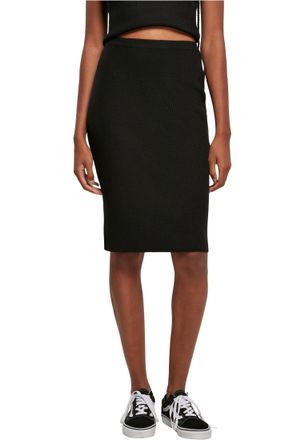 Urban Classics Damen Dames Rib Knit Midi rok Skirt, Schwarz, XL EU