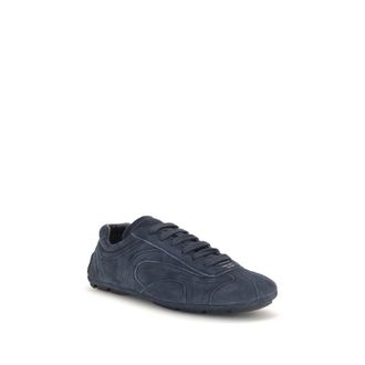 Prada Mens Blue Calf Leather Bos Taurus Athletic Sneakers